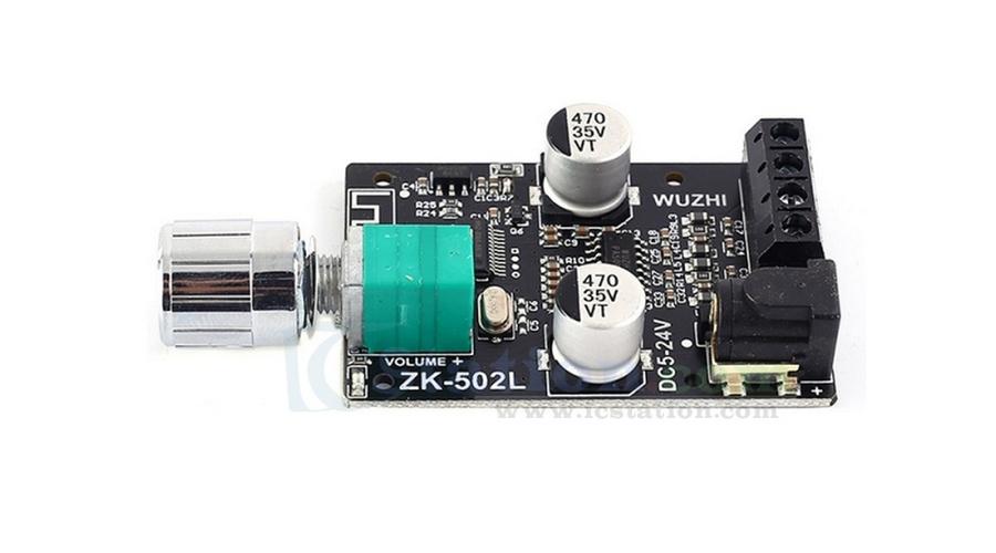 Modulshop - ZK-502L HiFi sztereó erősítő, Bluetooth 5.0, 2*50 W, 2-24 v
